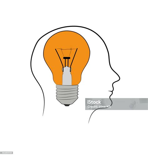 새로운 밝은 아이디어 양식 인간의 머리 성공 솔루션 창의력은 유로 전구에 대 한 생각 플랫 아이콘 현대적인 디자인 스타일 벡터 일러스트 레이 션 개념입니다 개념에 대한 스톡