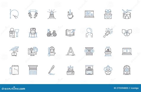 Personalized Ts Line Icons Collection Engraved Embroidered Monogrammed Customized