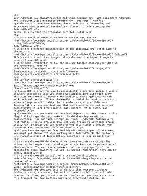 Indexeddb Key Pdf