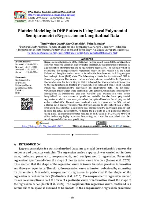Pdf Platelet Modeling In Dhf Patients Using Local Polynomial