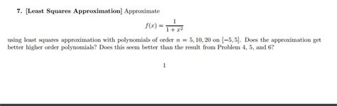 Solved Writing Matlab Code For The Least Squares