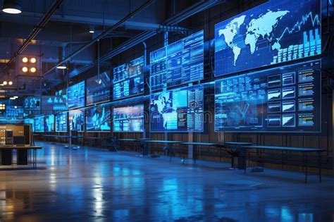 A Logistics Control Center Features Large Screens Displaying Delivery