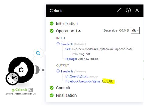 action flow with an execute process automation skill module start the next step without