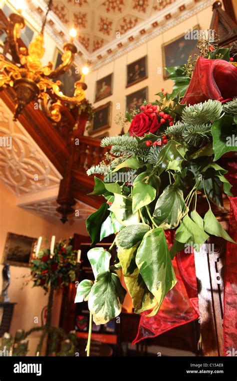 Arley Hall And Gardens England Arley Hall Main Staircase Decorated For