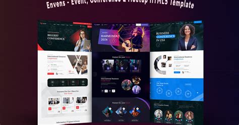 Envens Event Conference And Meetup Html5 Template Site Templates Landing Page Templates Ft