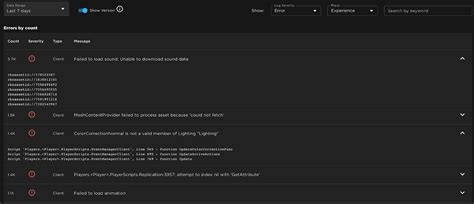 analytics real time error reports and client metrics crash rates frame rates and memory