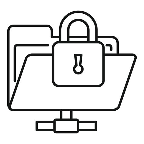 Secured Folder Icon Outline Style 14480692 Vector Art At Vecteezy