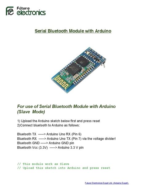Serial Bluetooth Arduino Master Slave Pdf
