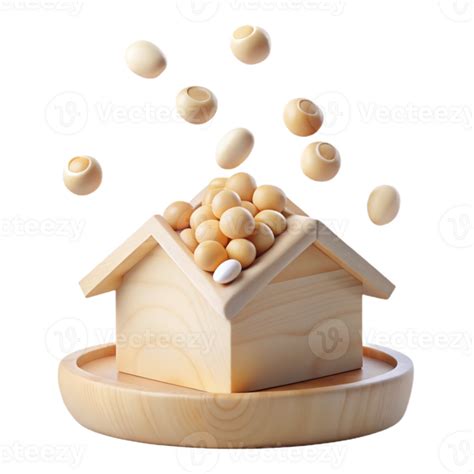 Wooden House With Round Objects 52574204 Png