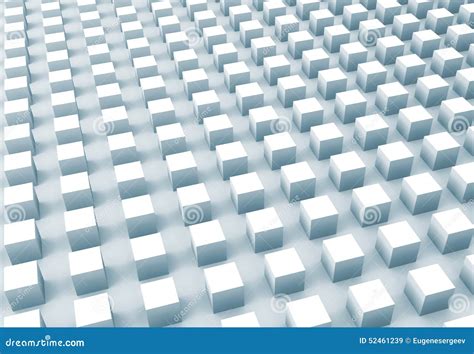 Abstract Digital Background With Light Blue Cubes Array Stock