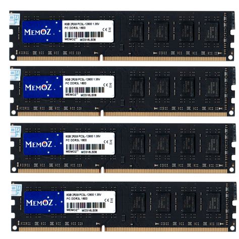 Memoz 32gb Ddr3 4x8gb 1600 Mhz Desktop 12800 Dimm Ram