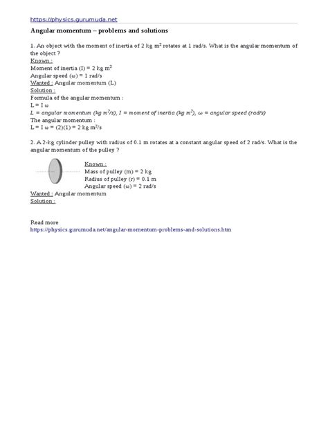 angular momentum problems and solutions pdf