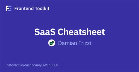 saas cheatsheet frontend toolkit