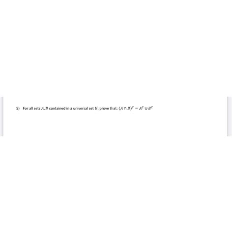 solved for all sets a b ﻿contained in a universal set u