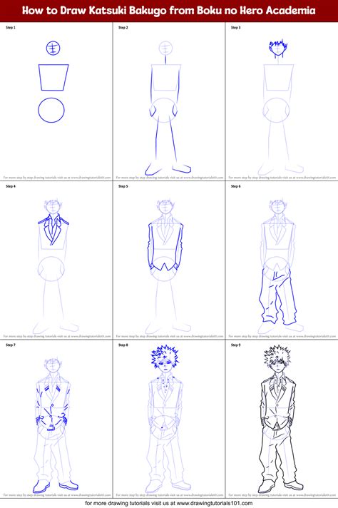 How To Draw Katsuki Bakugo From Boku No Hero Academia Boku No Hero Academia Step By Step