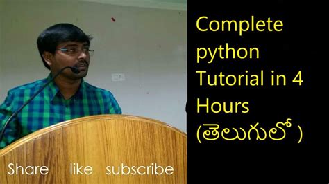 Python Telugu Crash Course In Hours By Prof Naga Raju Python Complete Tutorial Telugu