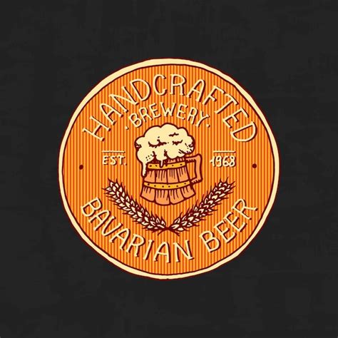 Premium Vector A Gold And Orange Circular Logo With A Beer In The Center
