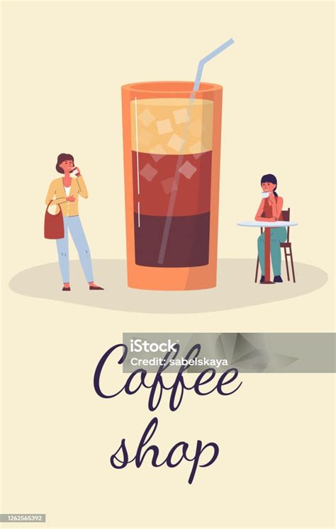 커피숍 광고 전단지 또는 카드 디자인 플랫 벡터 일러스트레이션 고립 가리기에 대한 스톡 벡터 아트 및 기타 이미지 가리기