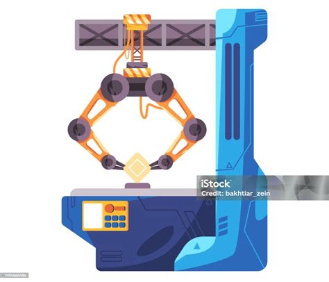 교수형 로봇 팔 기계 관절 손 로봇 자동 기계 공장 생산 라인 그림 갈고리 발톱에 대한 스톡 벡터 아트 및 기타 이미지 갈고리 발톱 공장 산업 건물 공학 Istock