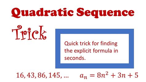 Quadratic Sequence Trick Youtube