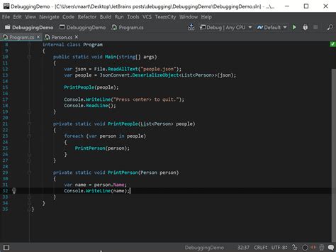 Running And Debugging A Net Project In Rider The Net Tools Blog