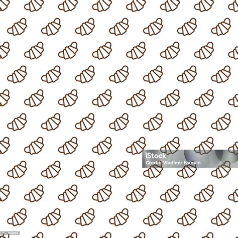 베이커리 완벽 한 패턴 크로 선 스타일 커피가 게에 대 한 흰색 배경으로 구성 된 개체 그룹에 대한 스톡 벡터 아트 및 기타