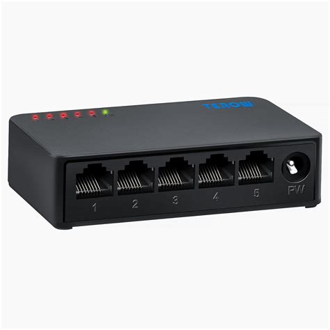 5 Port Gigabit Unmanaged Network Switch Portable Switch Plug And Play Fanless Housing Black