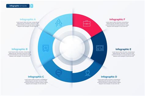 Six Option Cycle Infographic Chart Royalty Free Vector Image