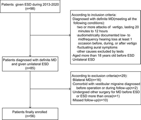 Flow Chart Of Inclusion And Exclusion Esd Endolymphatic Sac Download Scientific Diagram