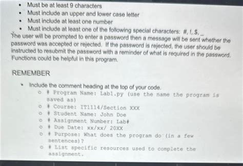Solved Write A Program That Will Verify That A Password Has