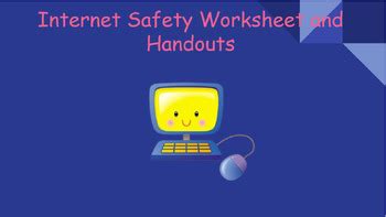 Internet Safety Worksheet And Handouts Lesson By Counselors Cache