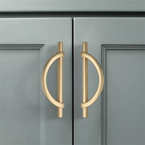 Amerdeco 6 Pack Brushed Gold Cabinet Pulls 5 Inch128mm Hole Centers Kitchen Cabinet Handles
