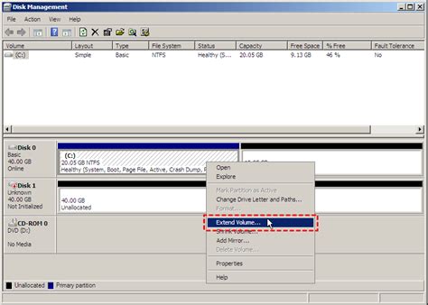 Solved Windows Server 2008 Extend Volume Greyed Out