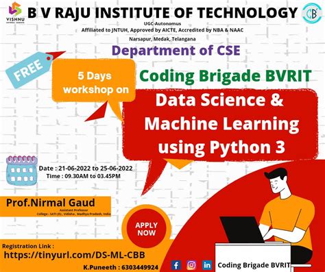 Coding Brigade Bvrit On Linkedin Workshop Machinelearning