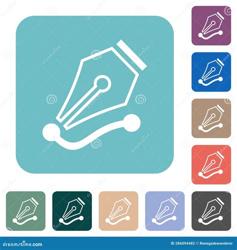 Drawing Vector Curve With Pen Tool Outline Rounded Square Flat Icons
