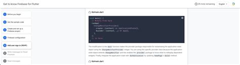 Documentation Update Flutter Firebase Codelab · Issue 81640 · Flutterflutter · Github