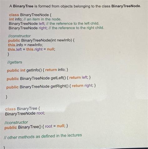 solved a binary tree is formed from objects belonging to the
