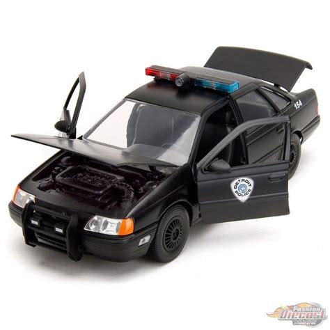 Robocop And Ocp Ford Taurus Detroit Police Matte Black Robocop 35th Anniversary Jada 124