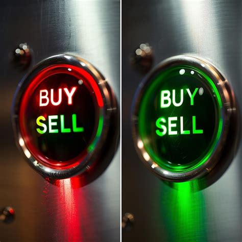 Premium Photo Glowing SemiTranslucent Buy And Sell Buttons On