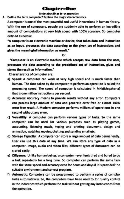 Solution Computer Science Notes With Questions And Answers Studypool