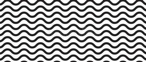 Thick Horizontal Squiggly Lines Background With Wavy Black And White Strips Wiggly Pattern
