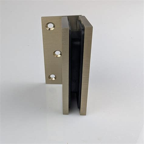 Shower Hinge Glass To Wall L Shape 90 Degree Brushed Champagne Elite Glass Solutions