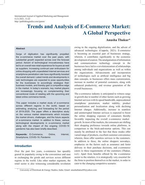 Pdf Trends And Analysis Of E Commerce Market A Global Perspective