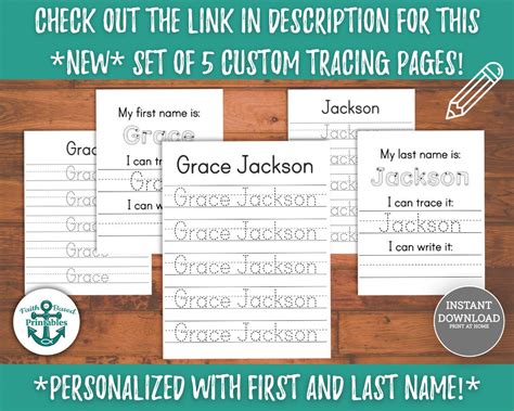 Custom Name Tracing Sheet Handwriting Practice Personalized Etsy