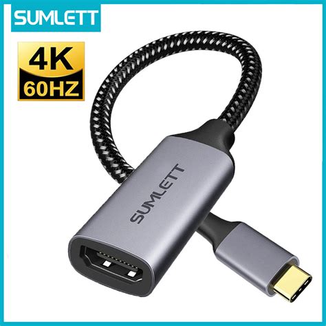 Sumlett Type 4k 60hz Adapter Usb C Thunderbolt 3 4 To Hdmi Converter Cable Compatible With