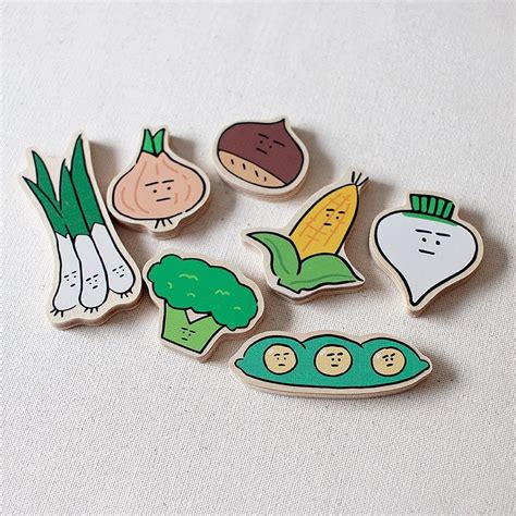 리틀템포 디자인샵 건강에 좋은 백반디자인 야채 마그넷😋🥦🌽