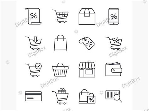 دانلود مجموعه آیکون های مربوط به خرید دیجیت باکس Digitbox