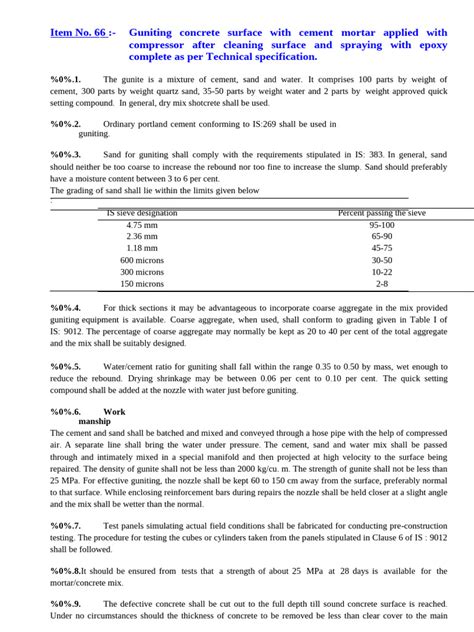 Guniting Concrete Specifications And Process Pdf Concrete