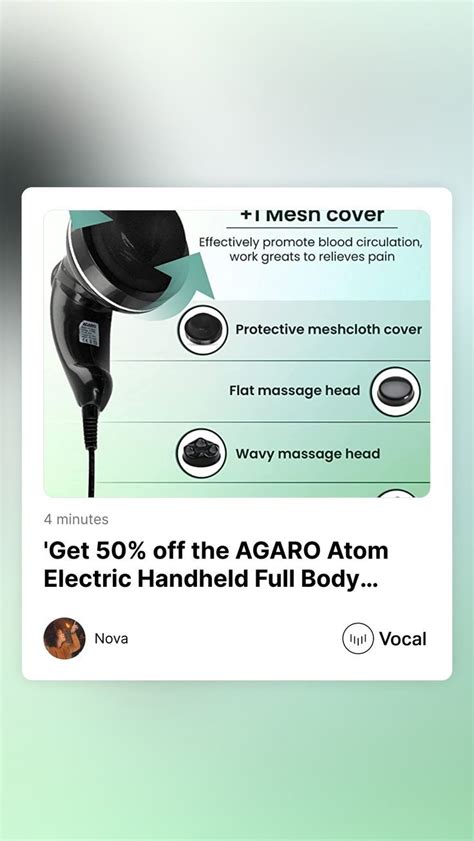Get 50 Off The Agaro Atom Electric Handheld Full Body Massager For