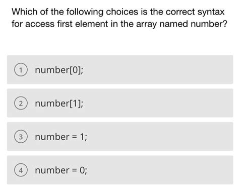 Solved Which Of The Following Choices Is The Correct Syntax
